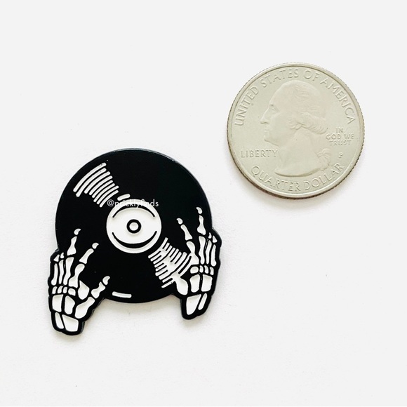 pricklyfinds | Jewelry | 84 Skeleton Hands Dj Disc Jockey Enamel Pin ...